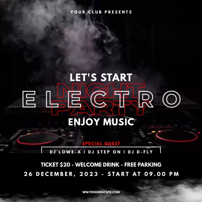 Electro night party Template | PosterMyWall