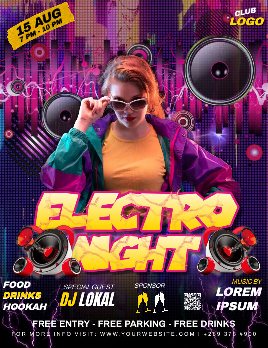 Electro Night Party Template | PosterMyWall