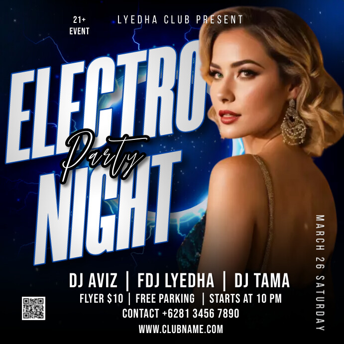 Electro Night Party Template | PosterMyWall