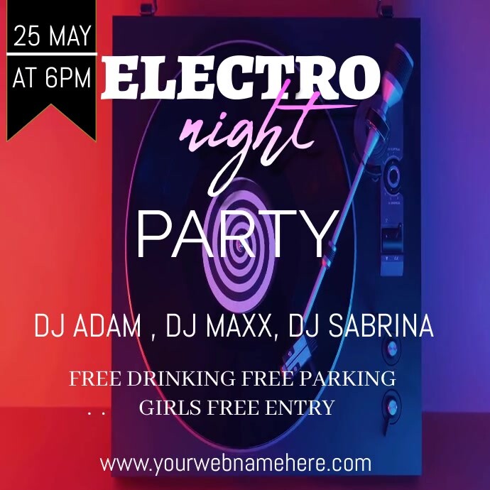 Electro Night Party template | PosterMyWall