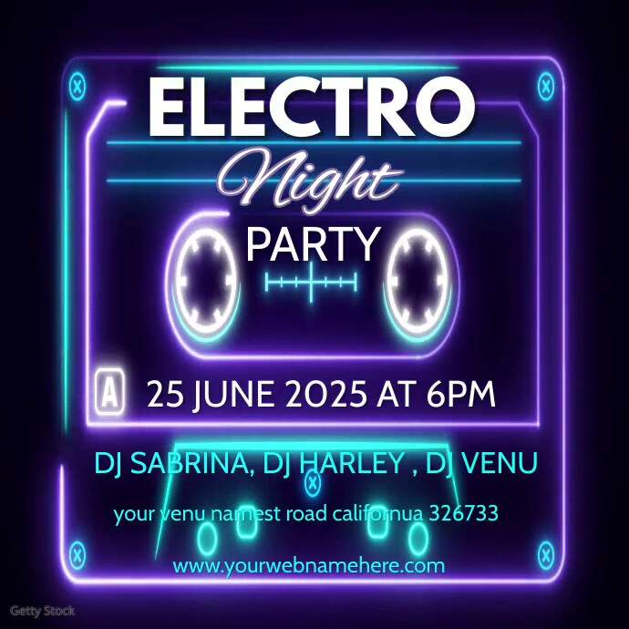 Electro night party Template | PosterMyWall