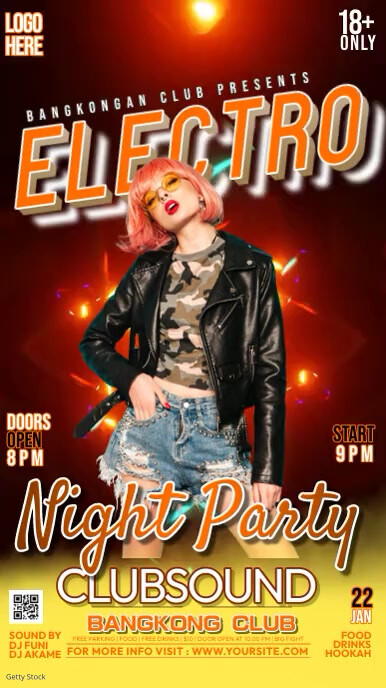 Electro Night Party Video Template | PosterMyWall