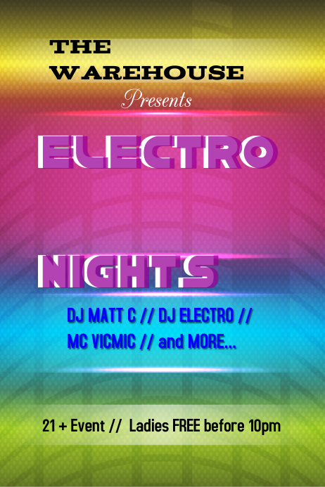 ElectroNight Template | PosterMyWall