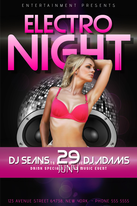 Electro night flyer template | PosterMyWall