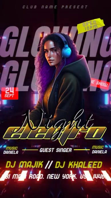 Electro Night Video Template | PosterMyWall