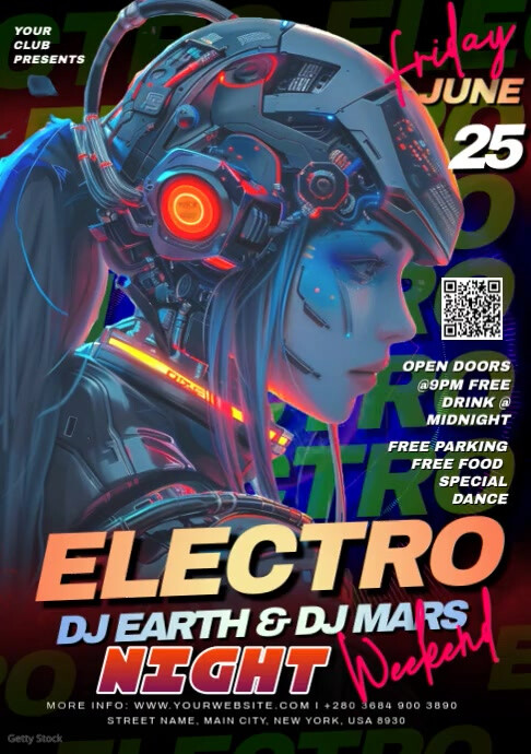 Electro Party Template | PosterMyWall