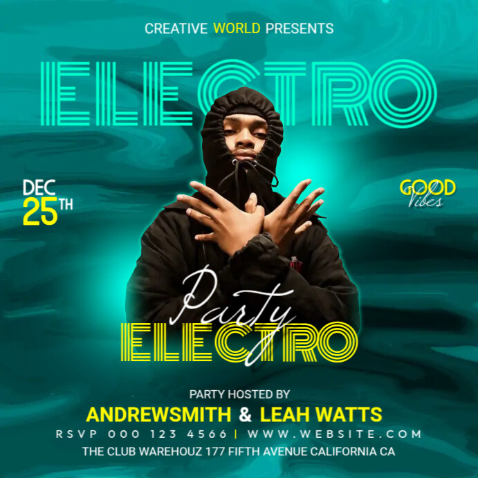 Electro Party Template | PosterMyWall