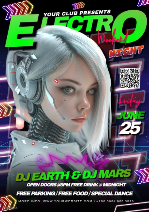 Electro Party Template | PosterMyWall