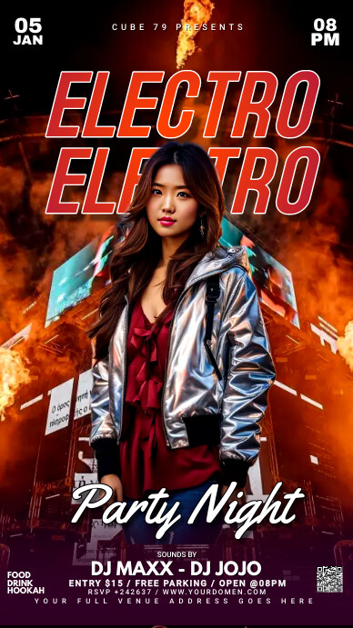 Electro party night Template | PosterMyWall