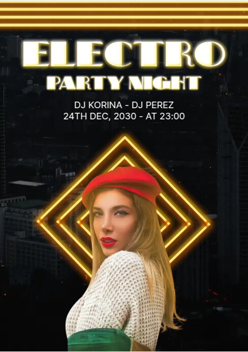 Plantilla de Electro Party Night | PosterMyWall