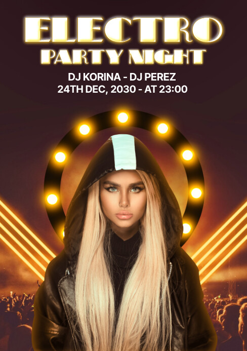 Plantilla de Electro Party Night | PosterMyWall