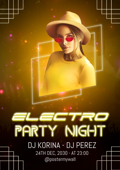 Plantilla de Electro Party Night Poster | PosterMyWall