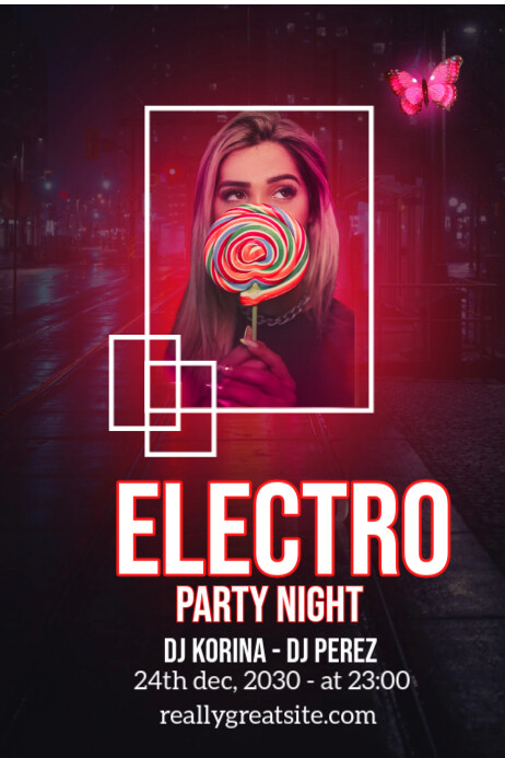 Modèle Electro Party Party Night Electro Night | PosterMyWall