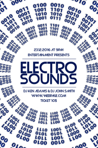 Black Electro Sounds Flyer Templaet Template | PosterMyWall