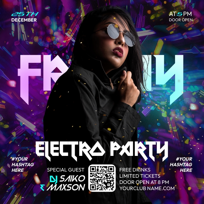Electro Party Template | PosterMyWall