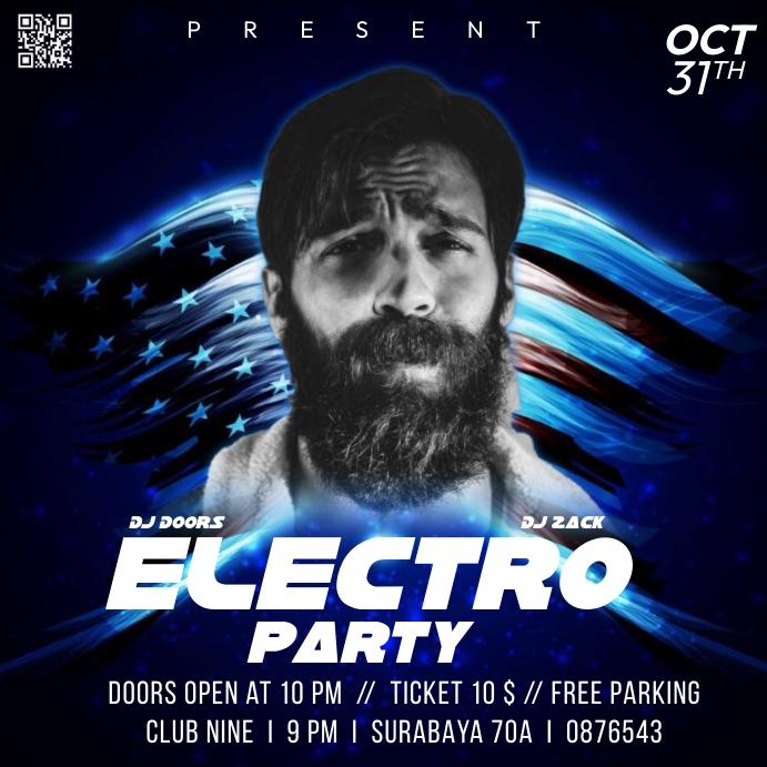 Electro Party Template | PosterMyWall