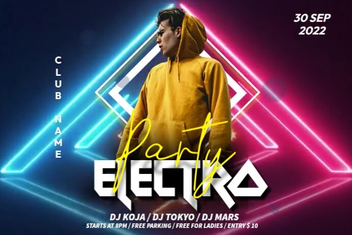 Electro Party Video Banner Template | PosterMyWall