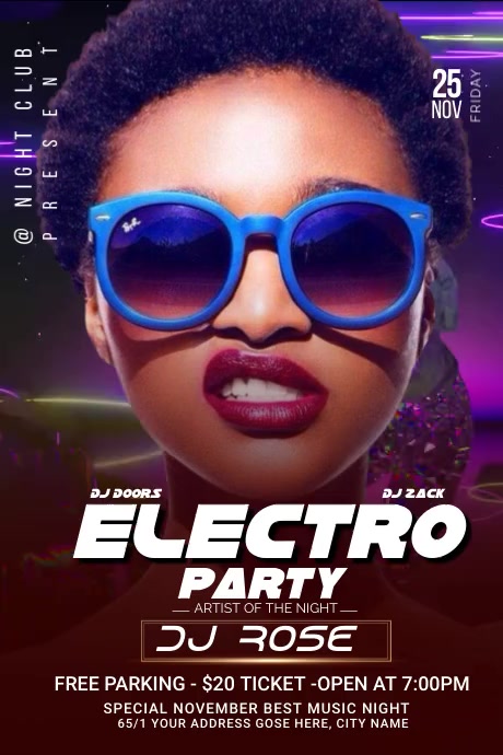 Electro Party Video Template | PosterMyWall
