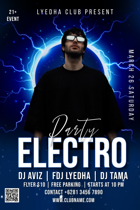 Electro Poster Party Template | PosterMyWall
