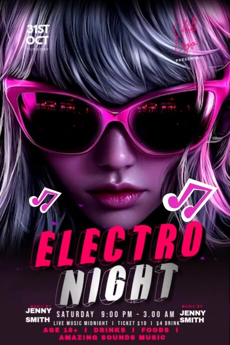 Electro Purple Party Template | PosterMyWall