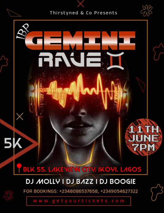 Electro Rave Party Template | PosterMyWall