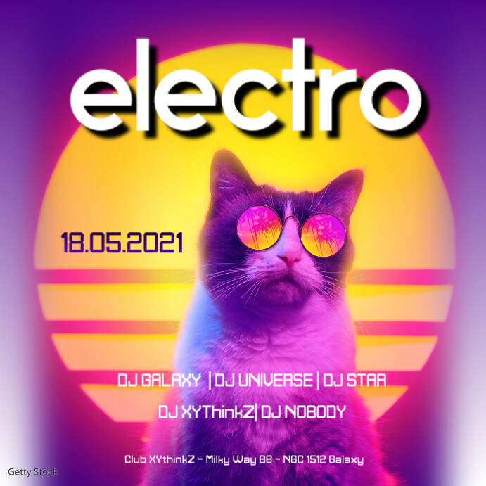 Electro Party Music Event Club Bar Promo Template | PosterMyWall