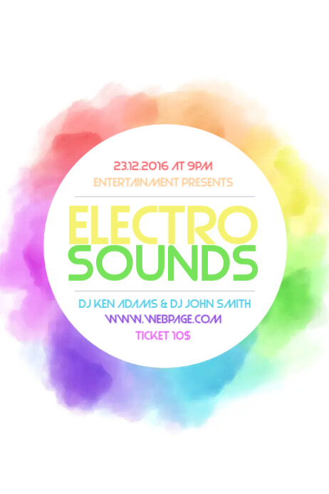Electro Sounds Flyer Template Colorful | PosterMyWall