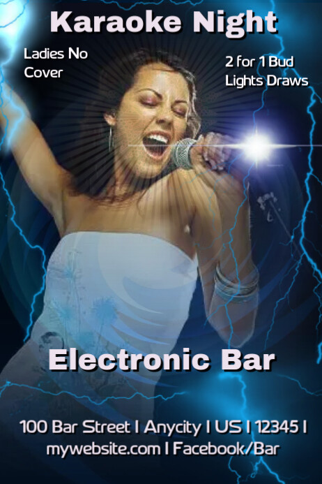 Electronic Karaoke Bar Flyer Template | PosterMyWall