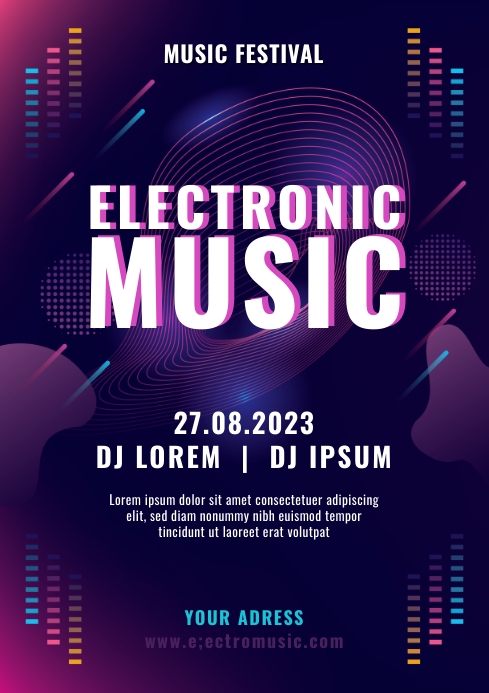Electronic Music Template | PosterMyWall