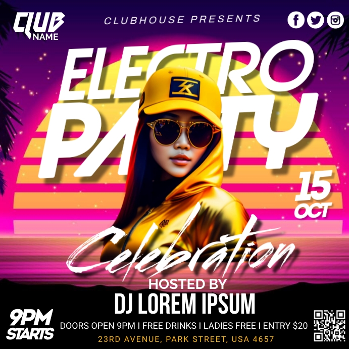 electroparty.a Template | PosterMyWall
