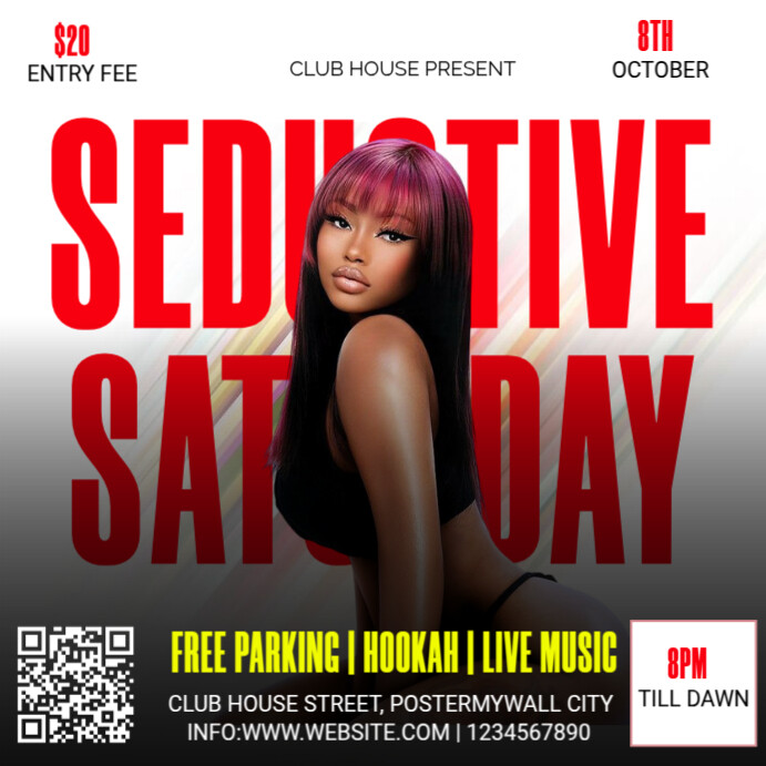 Plantilla de Elegance Seductive Saturday club design | PosterMyWall
