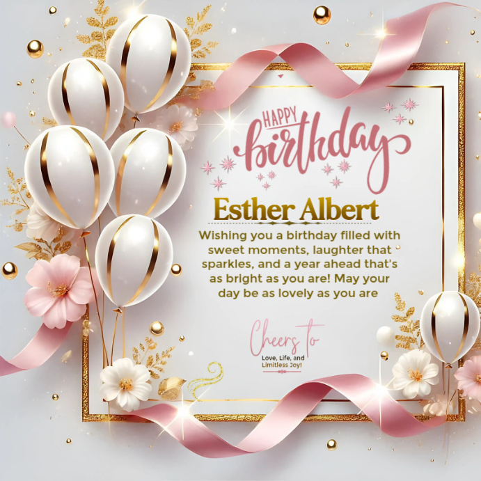 Copy of Elegant Birthday Card Template with Gold Balloons | Luxury ...