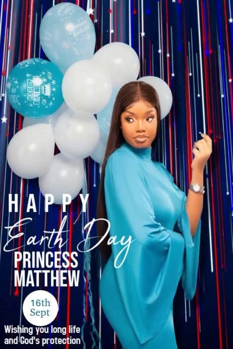 Elegant Birthday Flyer – Modern Blue Celebration Poster Template ...