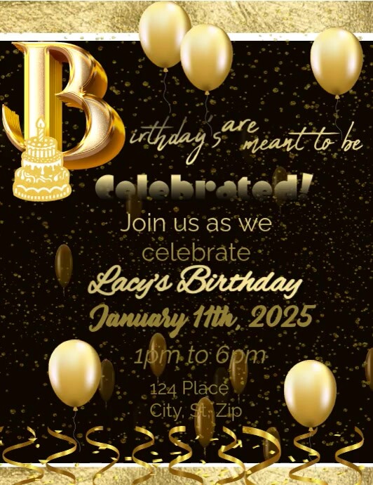 Elegant Birthday Invite Template | PosterMyWall