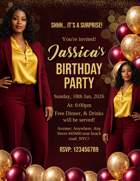 Plantilla de Elegant Birthday Party Celebration Invitation Flyer ...