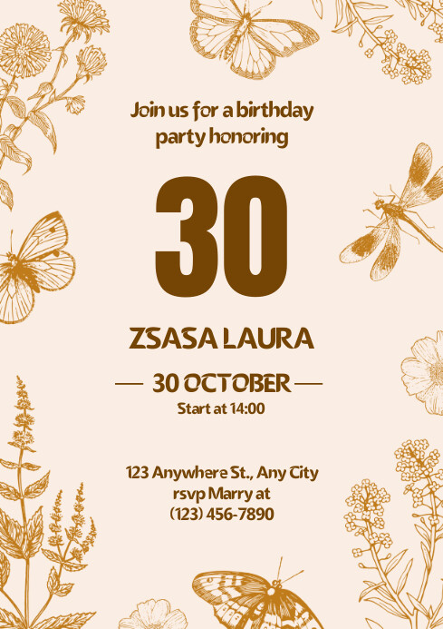 elegant birthday party Template | PosterMyWall