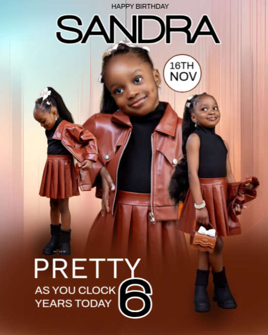 Copy of Elegant Birthday Template For Children Instagram Portrait ...