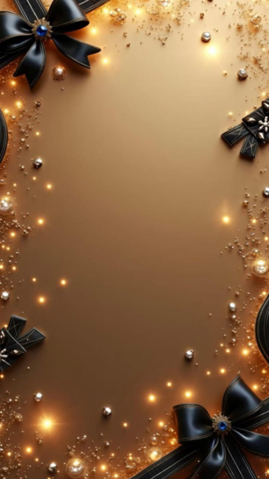 Plantilla de Elegant Black And Gold Gift Frame with Sparkles | PosterMyWall