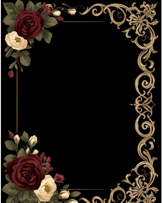 Plantilla de Elegant Black Rose Frame Border | PosterMyWall