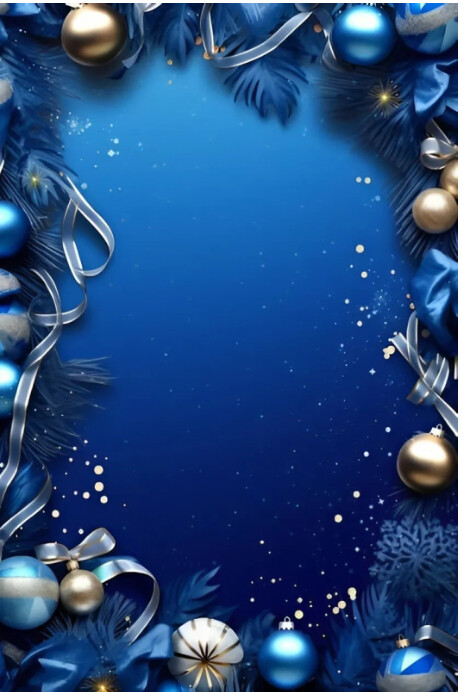 Elegant Blue and Gold Christmas Frame Template | PosterMyWall