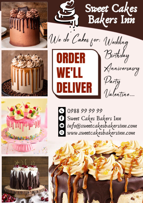 ELEGANT CAKES BUSINESS FLYER AD CAKES PATRIES Template | PosterMyWall
