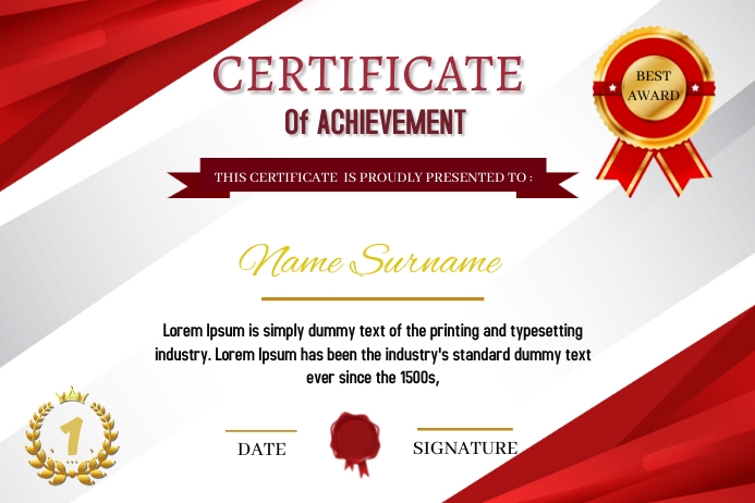 Modèle Un Certificat de Réussite | PosterMyWall