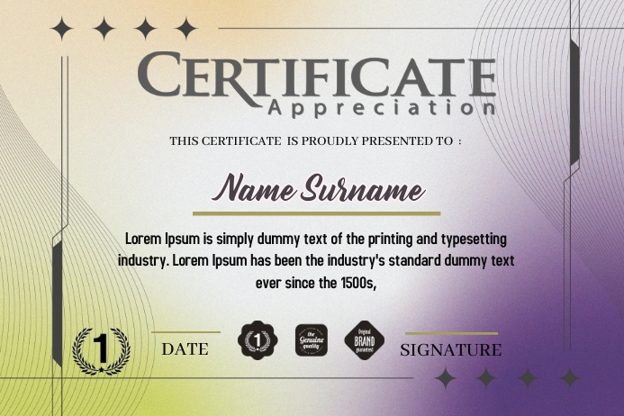 Elegant certificate of achievement modern Template | PosterMyWall