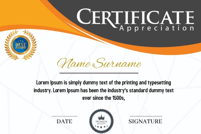 Elegant certificate of achievement modern Template | PosterMyWall