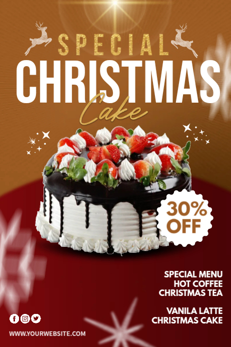 Copy of Elegant Christmas Cake Flyers | PosterMyWall
