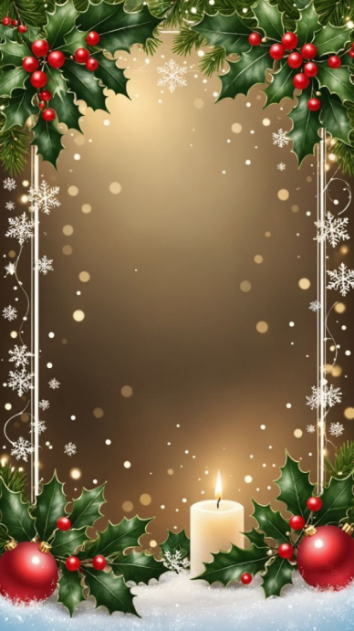 Elegant Christmas candle frame Template | PosterMyWall