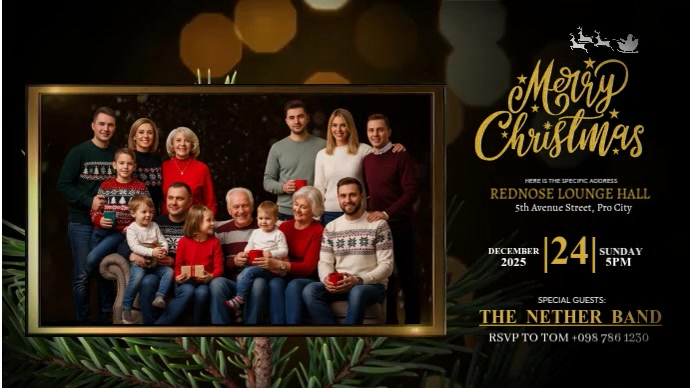 Copy of Elegant Christmas Family Event Banner | PosterMyWall