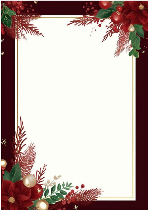 Elegant Christmas Floral Frame Template | PosterMyWall