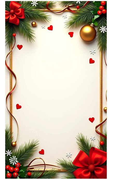Elegant Christmas Frame with Gold and Red Accents Template | PosterMyWall