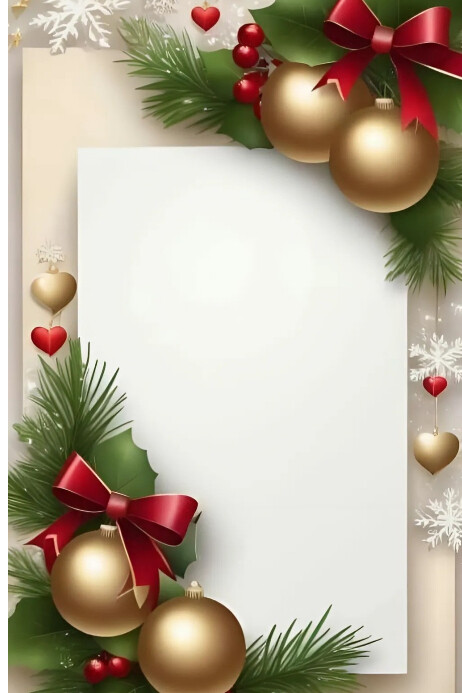 Copy of Elegant Christmas Frame With Ornaments Poster | PosterMyWall